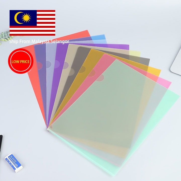 PP L Shape Folder 1pc A4 Paper Holder Management Document Cover Envelope School College ...