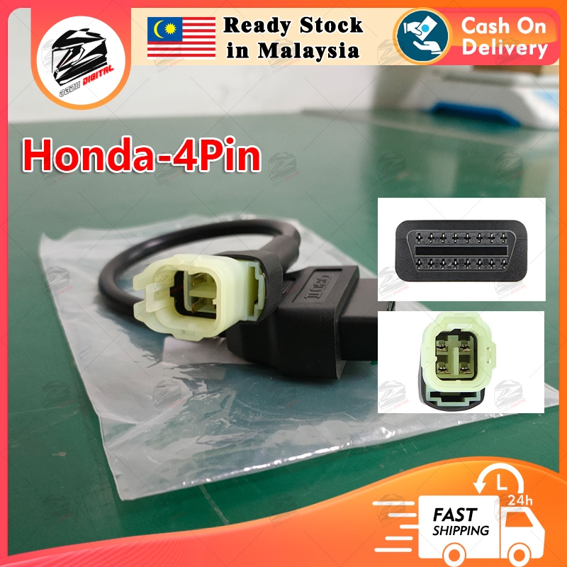 Honda 4Pin OBD2 Motorcycle Adapter Cable 3Pin to 16Pin Diagnostic ...
