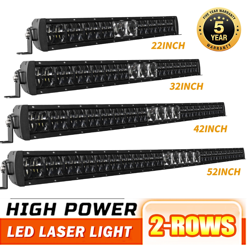 22/32/42/52inch Dual Row Offroad laser led light bar Combo Driving lamp ...