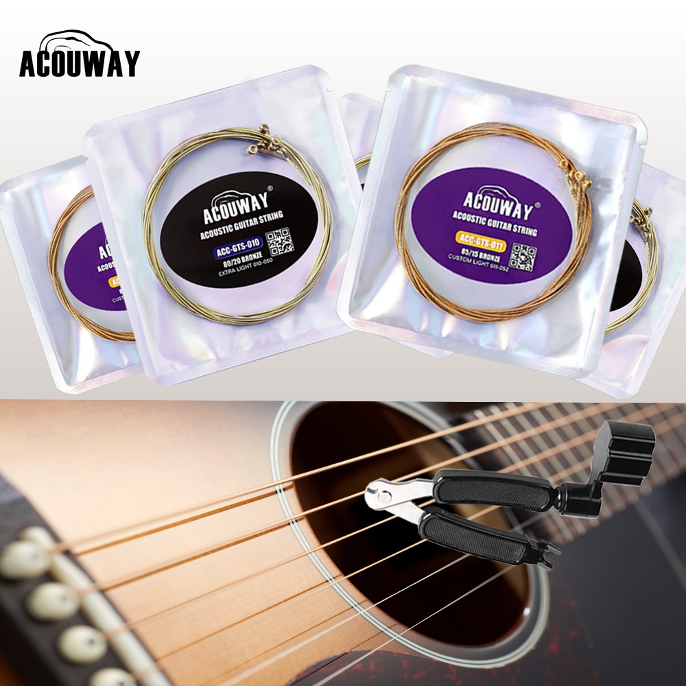 6Pcs/Set Acoustic Guitar String Set Brass String For Guitar 80/20 Brass ...