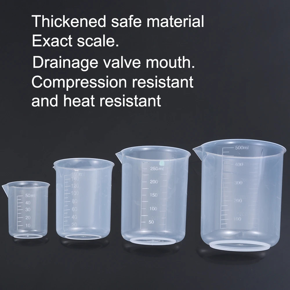 Measuring Cup Transparent Plastic Laboratory Beaker Graduated Liquid ...