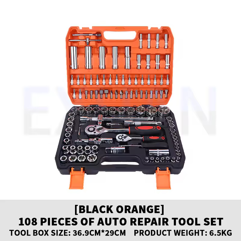 108PCS Auto Socket Set Chrome Vanadium Steel Auto disassemble Tools Auto Repair Sleeve Set ...