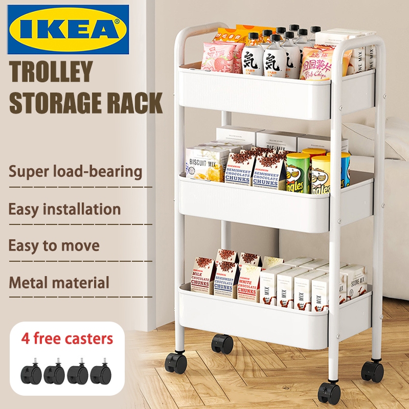 ikea rak dapur rak besi bertingkat trolley rack metal storage rack ...