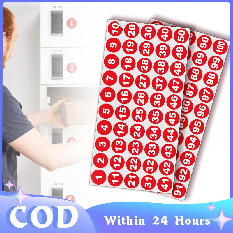 1 30 Self-adhesive serial number number sticker Numbered waterproof PVC ...