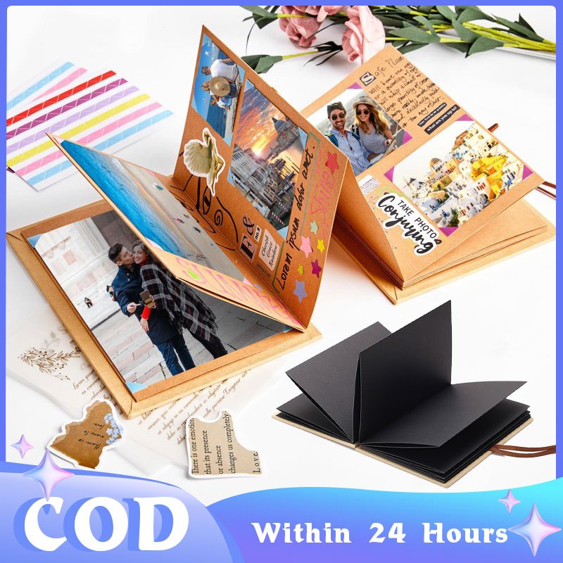 Accordion Style DIY Photo Couple's classmates photo album Kraft paper ...