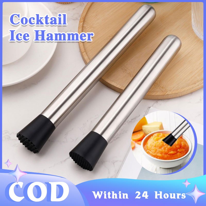 25CM Ice Crusher Stick Cocktail Ice Hammer Crusher Stainless Steel Wine ...