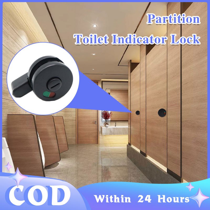 Toilet Indicator Lock Toilet Door Bolt Black Privacy WC Plastic Latch ...