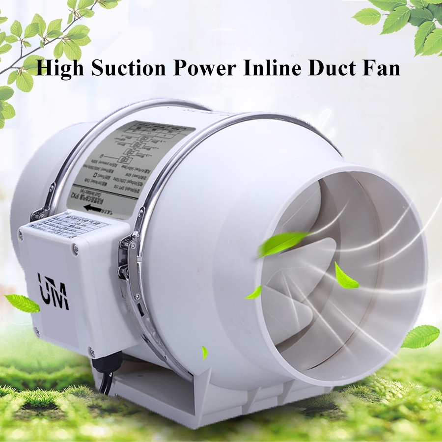 4"/ 6"/ 8" inch High Suction Power Inline Duct Booster Fan Exhaust Fan ...