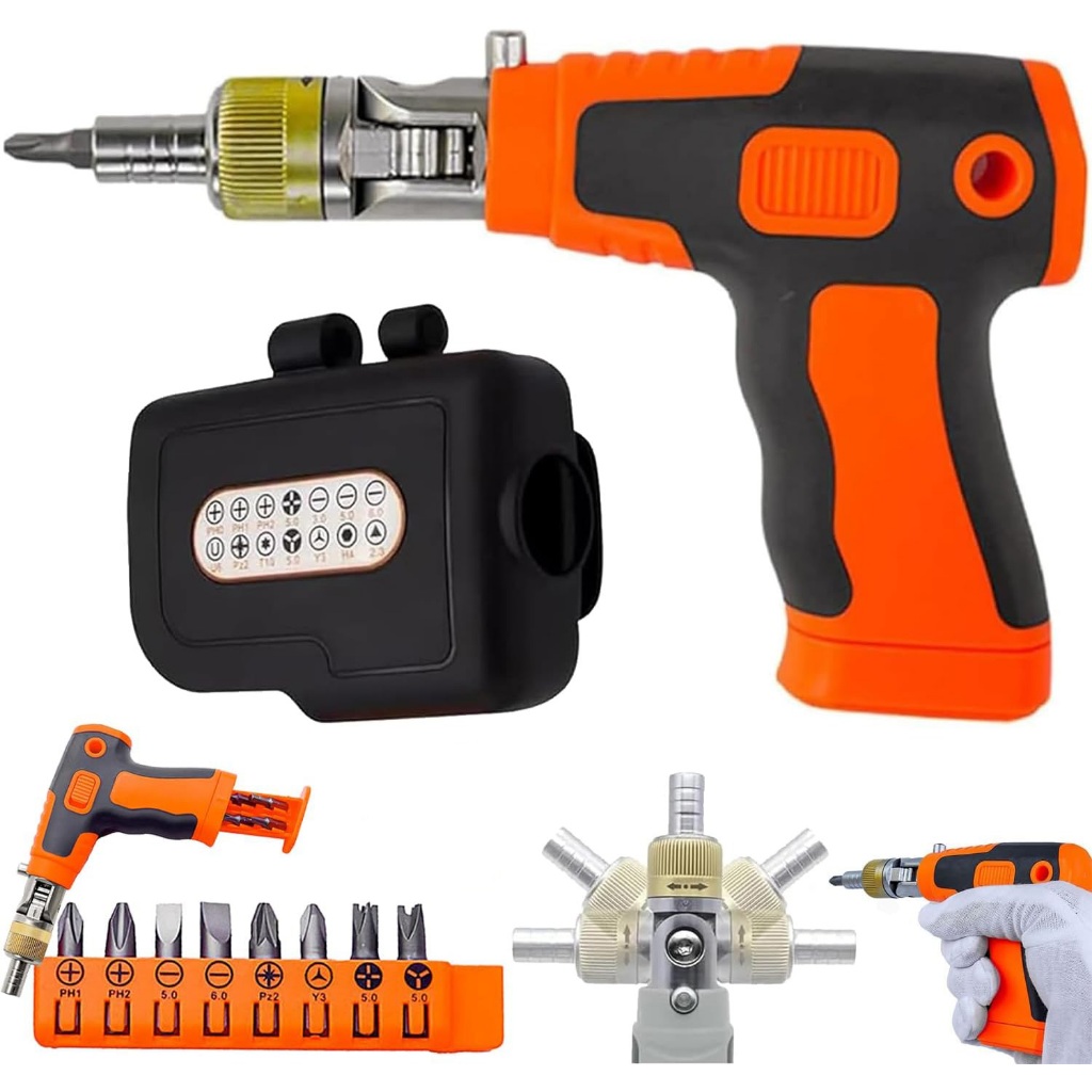 16-in-1 Multi Screwdriver Set, Multi Angles Electric Screwdriver Gun with Magnetic Bit, Ratchet ...