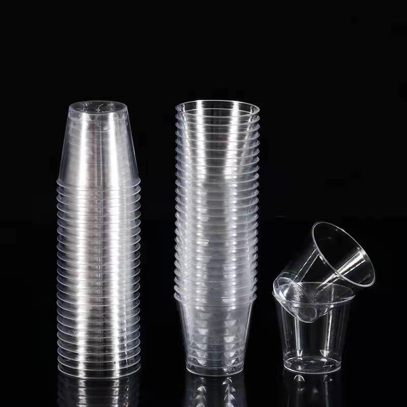 100-700PCS Mini 50ml Disposable Glass Clear Cawan Plastik Plastic Shot ...
