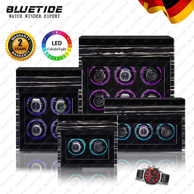 BLUETIDE Watch Winder Box 2/3/4/6/8 Slot Automatic Watches box With LCD ...