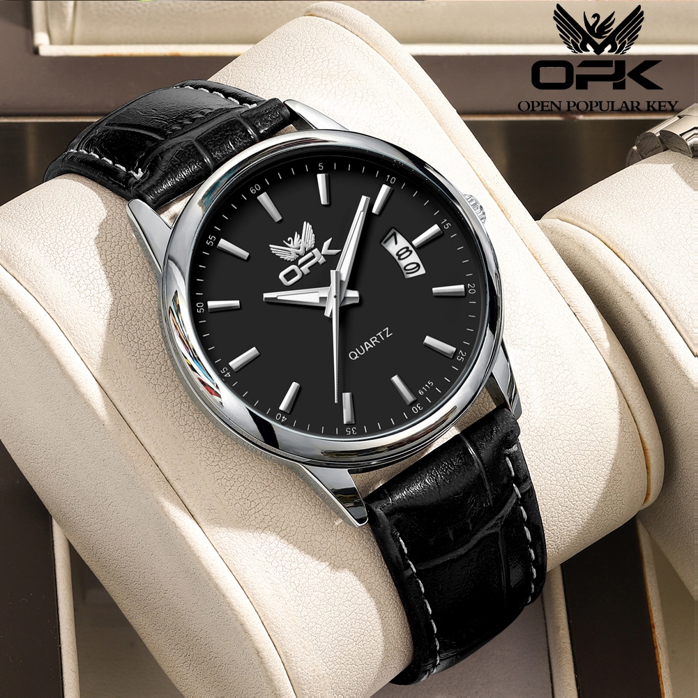 OPK Jam Tangan Lelaki Original Waterproof Quartz Leather Luminous ...