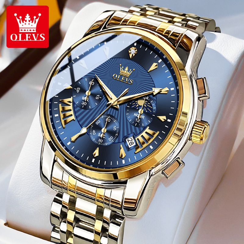 OLEVS Jam Tangan Lelaki Original Waterproof Quartz Stainless Steel ...