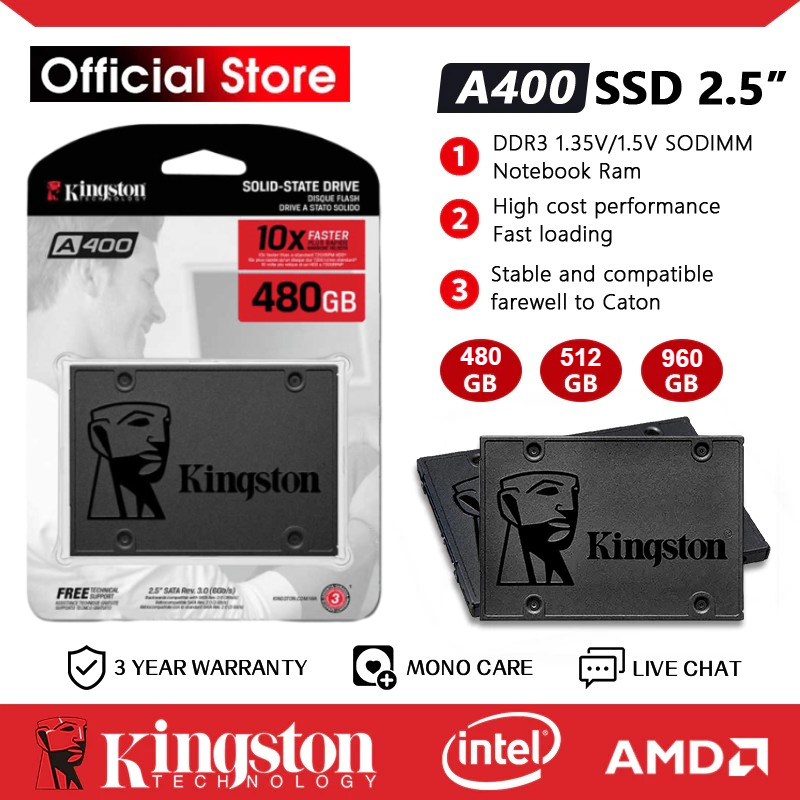 Kingston A400 480GB 960GB SSD SATA3 2.5 (SA400S37/480G/960GB) | Shopee Malaysia