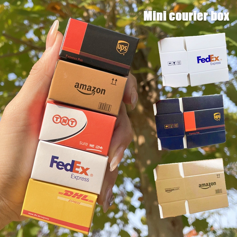 10pcs Mini Simulation Express Carton Mini Courier Box Model Play House ...
