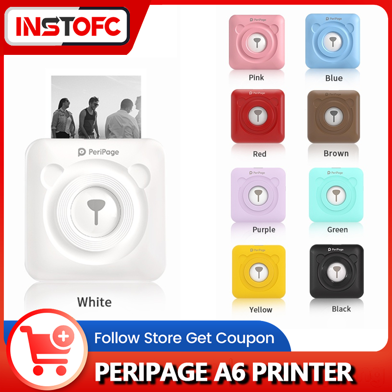 Peripage A6 Mini Thermal Printer 203DPI 304DPI Inkless Portable Pocket ...