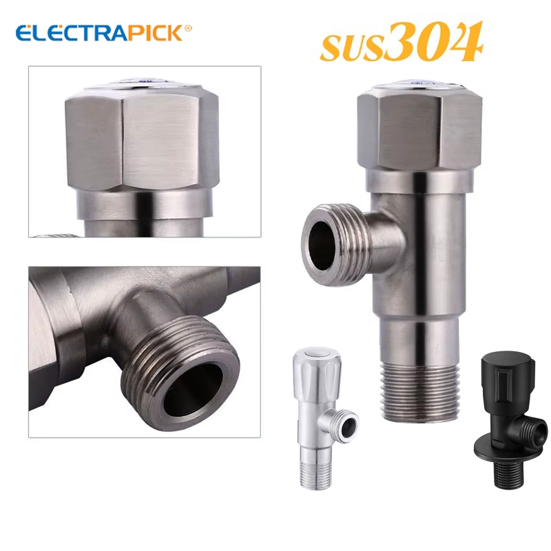 SUS 304 STAINLESS STEEL ANGLE VALVE KITCHEN BATHRROOM QUARTER TURN ...