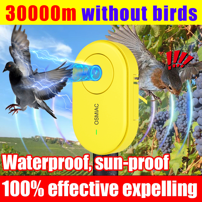 【30000m without birds】 360° ultrasonic bird repellent outdoor No need ...