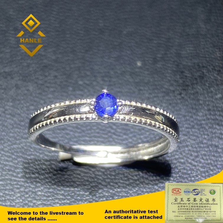 HANLE natural sapphire ring S925 setting with certificate and box 2025 color of the year future ...