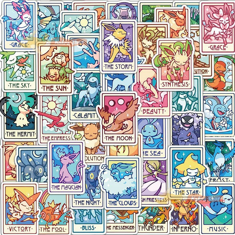 145pcs Pokémon Card Sticker Eevee Charizard Cartoon Decoration Stickers ...