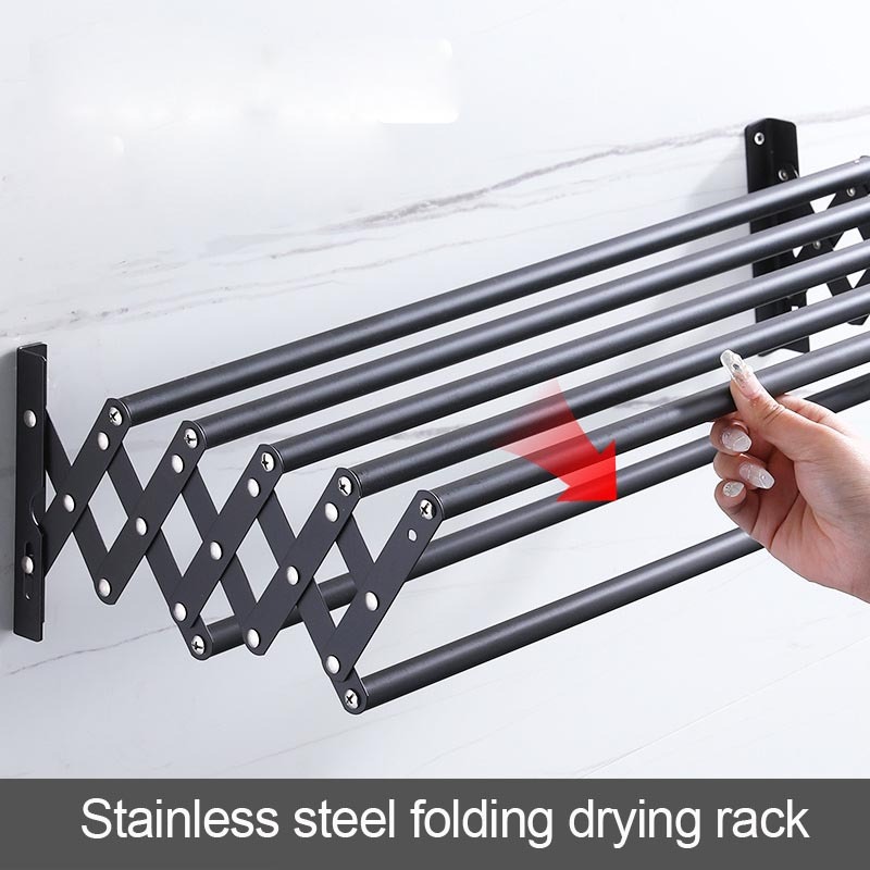 Wall Mounted Clothes Drying Rack, Foldable Laundry Drying Rack Folding ...