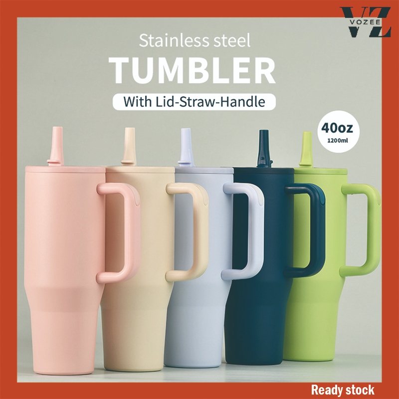 1200ML Reusable Straw Cup Water Bottle Cold Coffee botol air Tumbler ...
