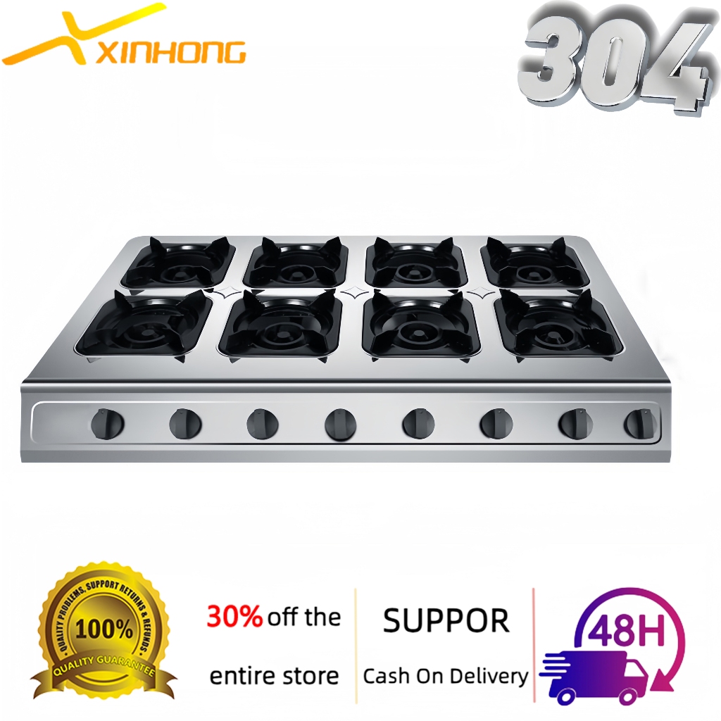 Stainless steel gas stove Commercial Clay Pot 8/6/4 burner Honeycomb ...