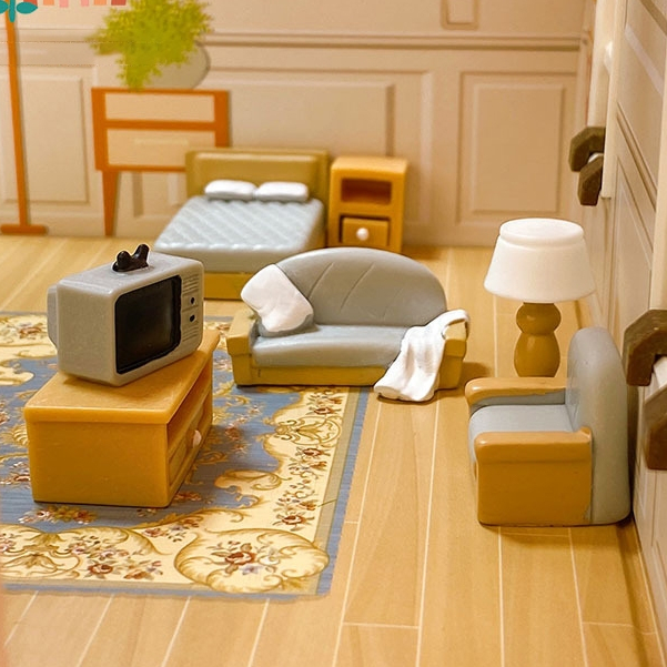 9pcs/Set Miniature Simulation Furniture Mini Sofa TV Micro Scene ...