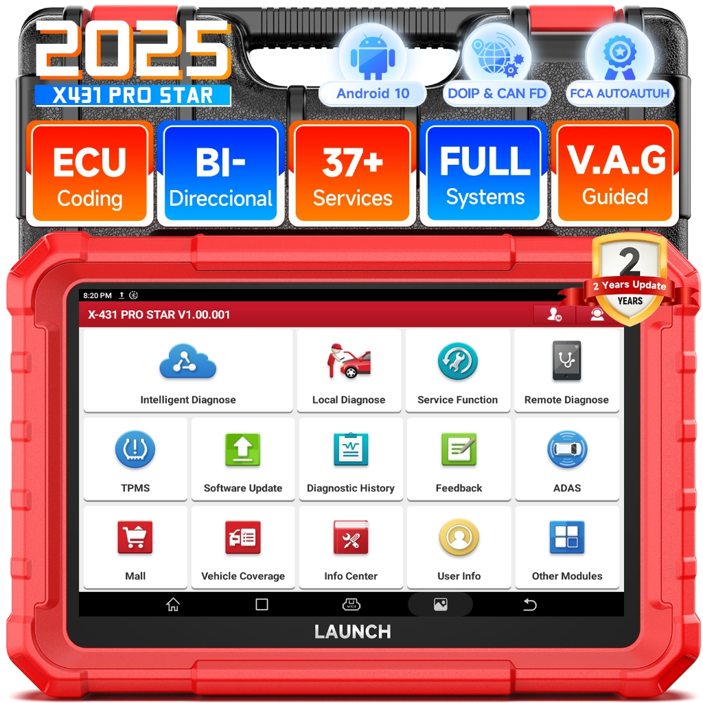 LAUNCH X431 PRO Star Bi-Directional Diagnostic Scanner, 37+ Services, ECU Coding, Full System ...
