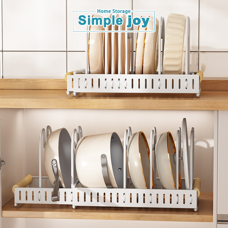 SimpleJoy Adjustable Width Kitchen Racks Organizer Expandable Pot Racks ...