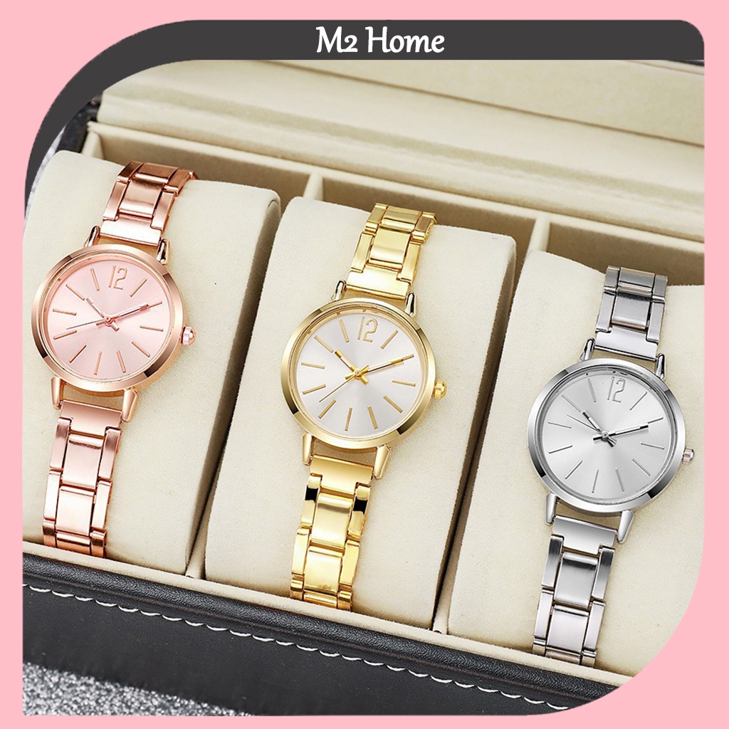 *READY STOCK AT MALAYSIA*Retro Versatile Steel Band Ladies Watch Gold ...