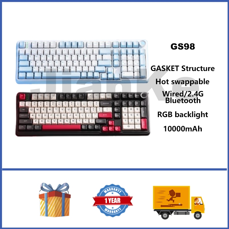 EWEADN GS98 wireless mechanical keyboard 98% hot swappable RGB GASKET ...