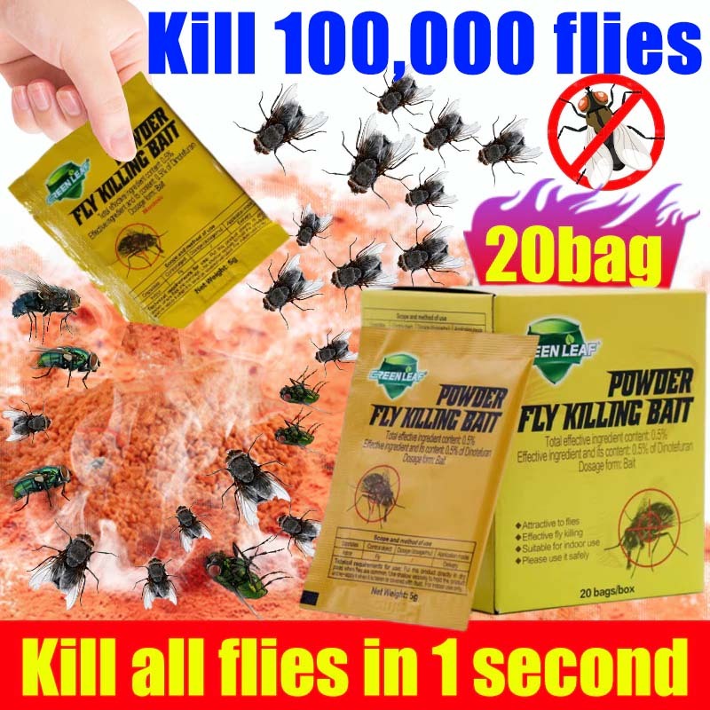 【safe for pets & humans】fly Killing Bait Powder Repellent Serbuk Lalat ...