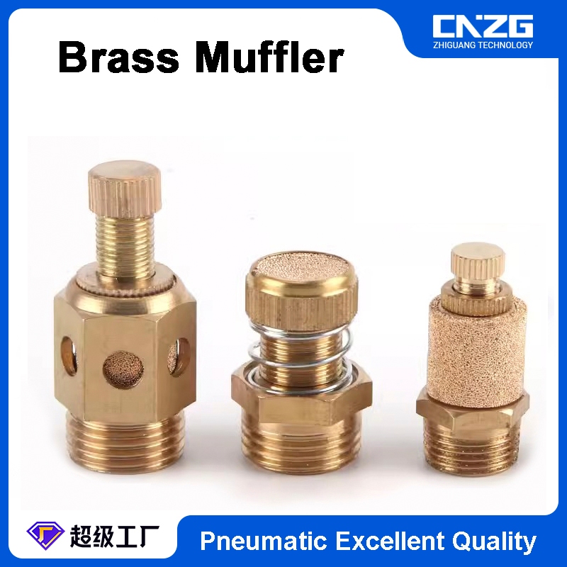Spring /Hexagonal/Adjustable Metal Muffler Pneumatic Silencers Noise ...