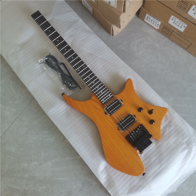 Matte Color 6 Strings Headless Electric Guitar,Ash Body&Normal Frets ...