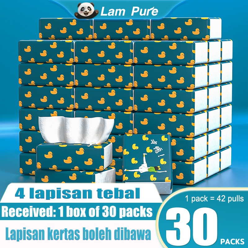 [30 PACKS] LamPure Facial Tissue Portable Tissue Comfortable Tissues ...