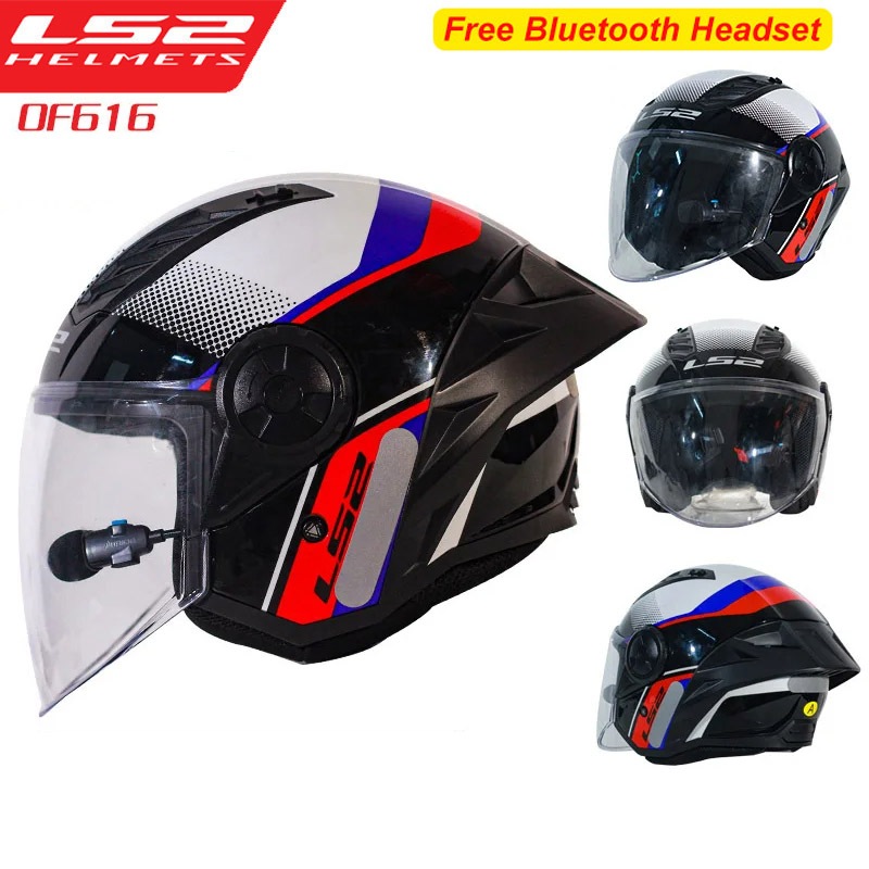 LS2 Motorcycle Helmet 3/4 Open Face Helmets Capacete LS2 OF616 Airflow ...