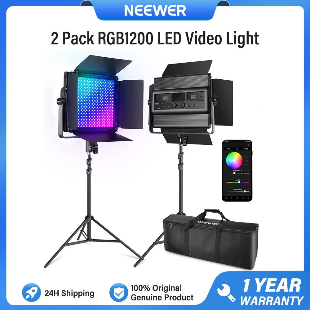 NEEWER LED Video Light Kit With App (2 Pack) RGB1200 2.4G | Shopee Malaysia