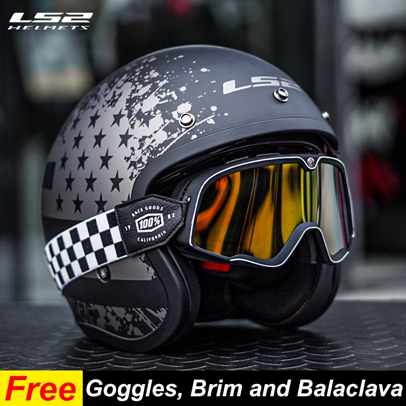 LS2 Original Motorcycle Helmet Capacete LS2 OF599 SPITFIRE II 3/4 Open ...