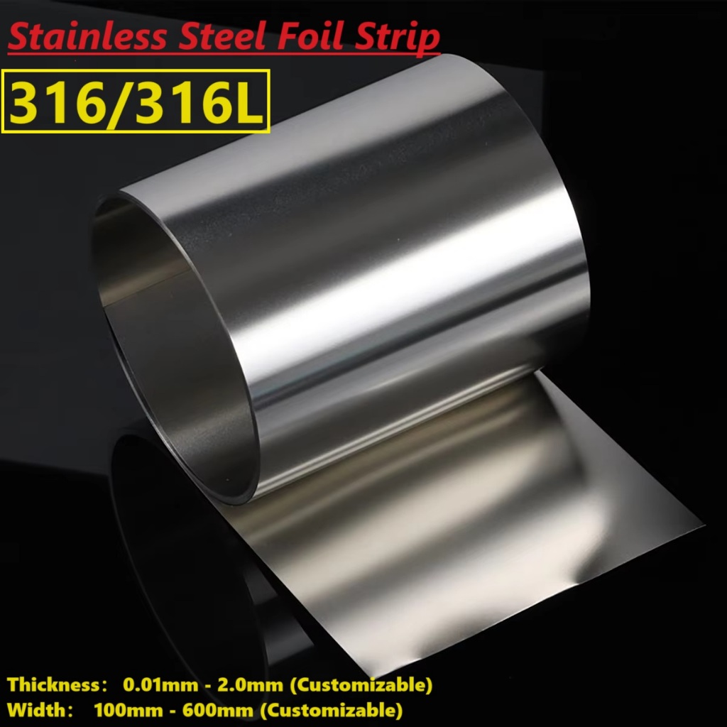 1 Meter 316L Stainless Steel Strips Corrosion-Resistant 316L Stainless Steel Foil Strip Thin ...