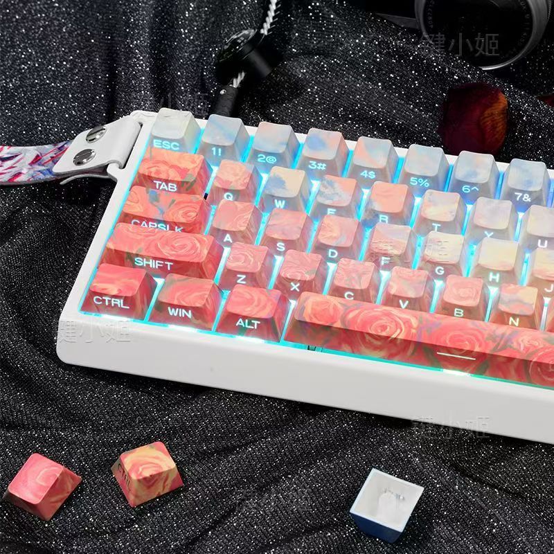 【Keycap Only】Rose Coast Keycap Side Shine Through 131 Keys Cherry ...