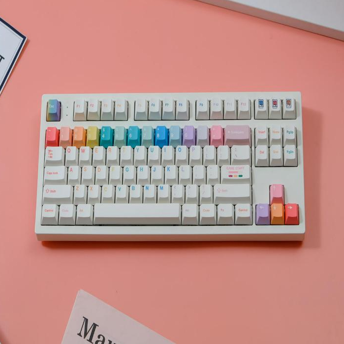 GMK Macarons Keycaps Set 151 Key PBT Keyboard Cap Cherry Profile game ...