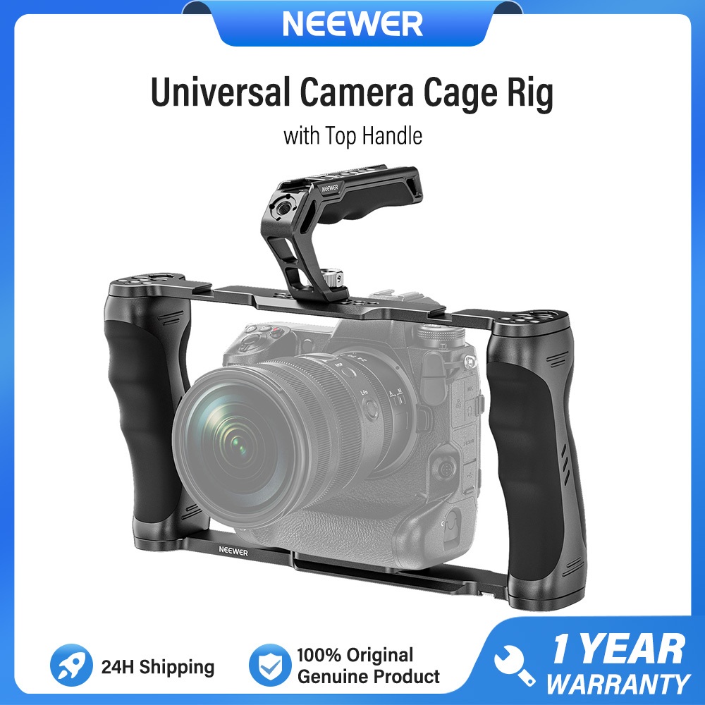NEEWER Universal Camera Cage & Top Handle With Arri Locating Pins Kit ...