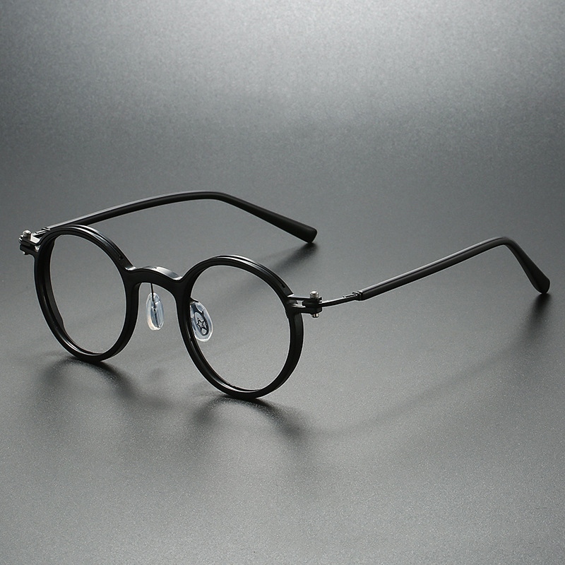 Retro New Fashion Glasses Men Round Frame Punk Metal Anti-blue Light ...