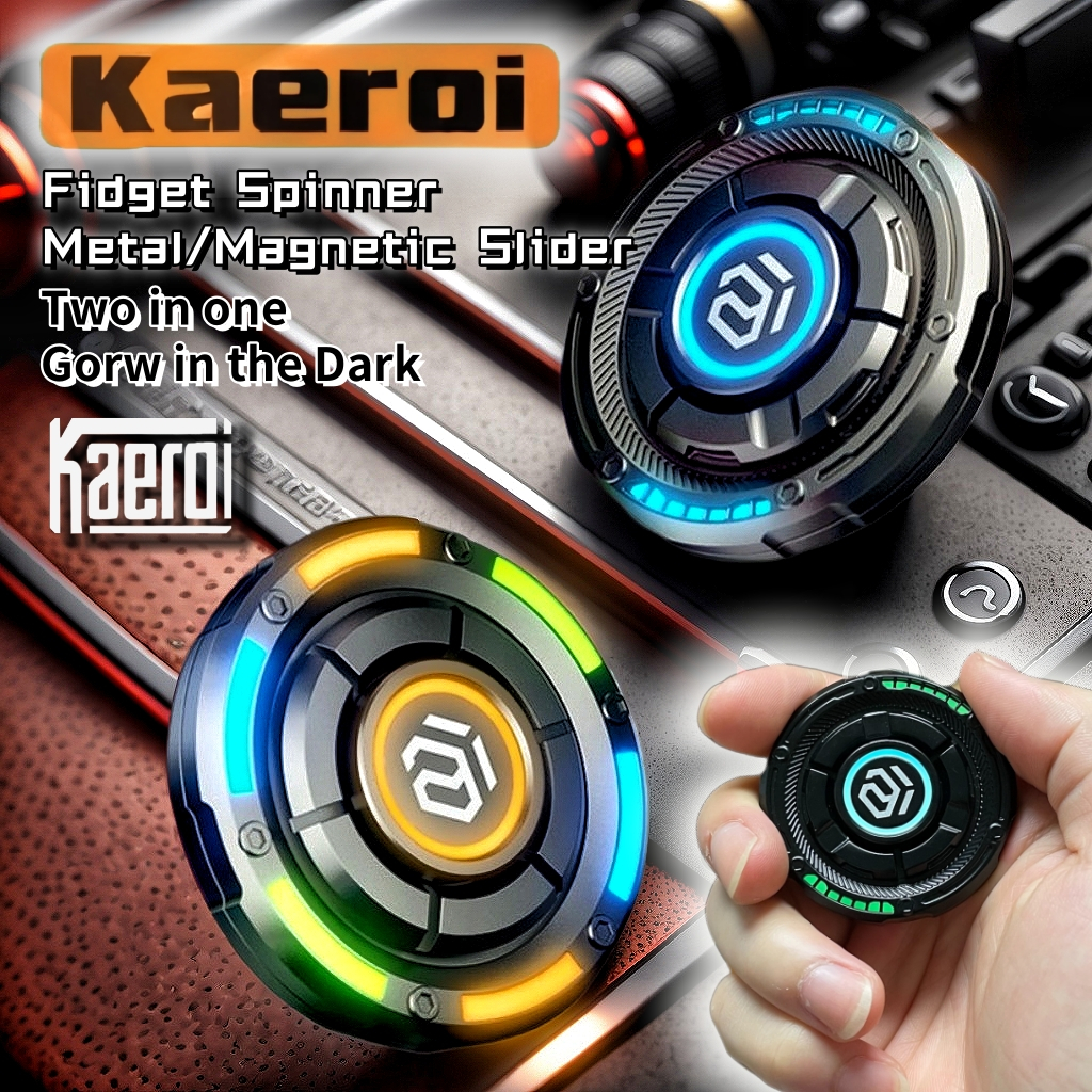 【Kaeroi】 Metal Fidget Spinner & Slider - 2-in-1 Mainan Bundar Anti ...