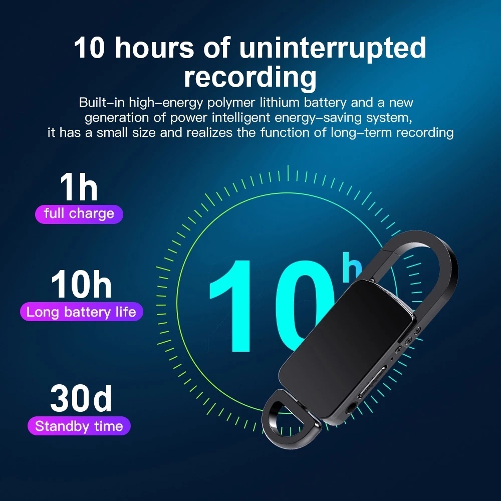 Keychain Voice Recorder Voice Mini Audio Media Player Student Teacher ...