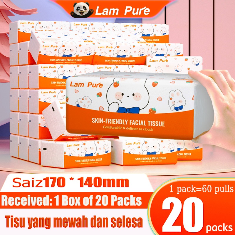 [20 PACKS] LamPure Tissue Paper Facial Tissue Face Tissue Air Cushion ...