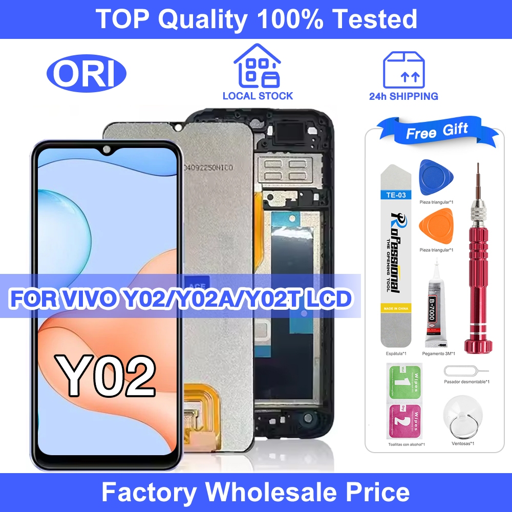Original lcd For Vivo Y02 LCD For Y02A Y02T Y11 2023 V2213 V2217 LCD ...