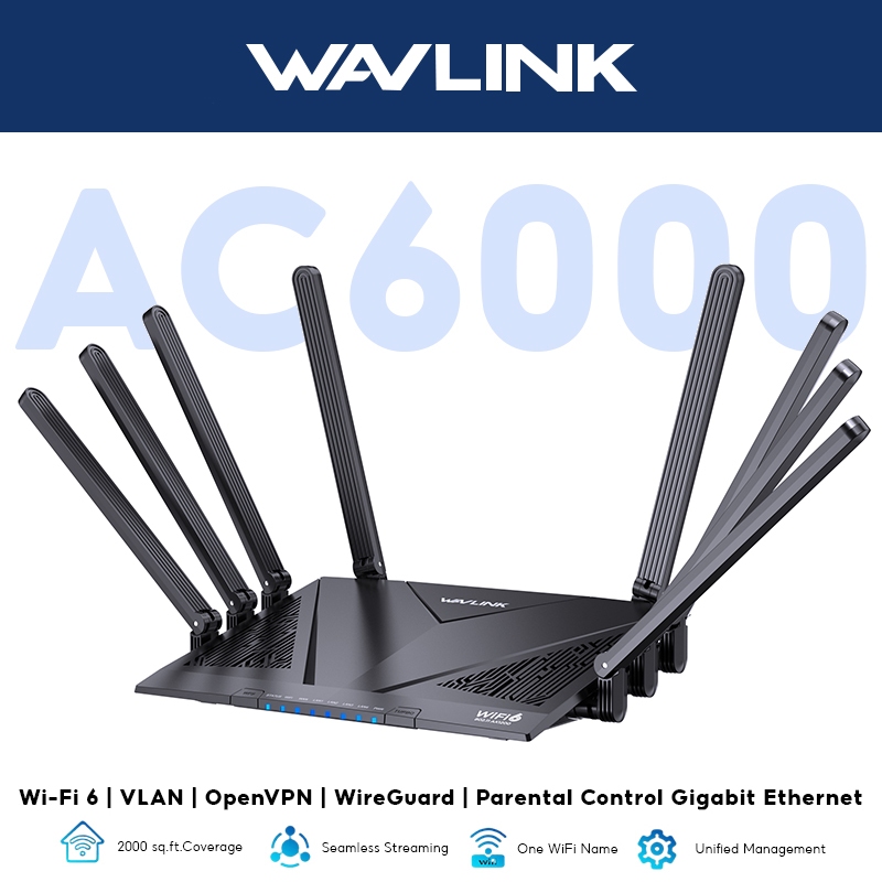 WAVLINK AX6000 Wi-Fi 6 Router Dual Band Gaming Router with 2.5Gbps WAN ...