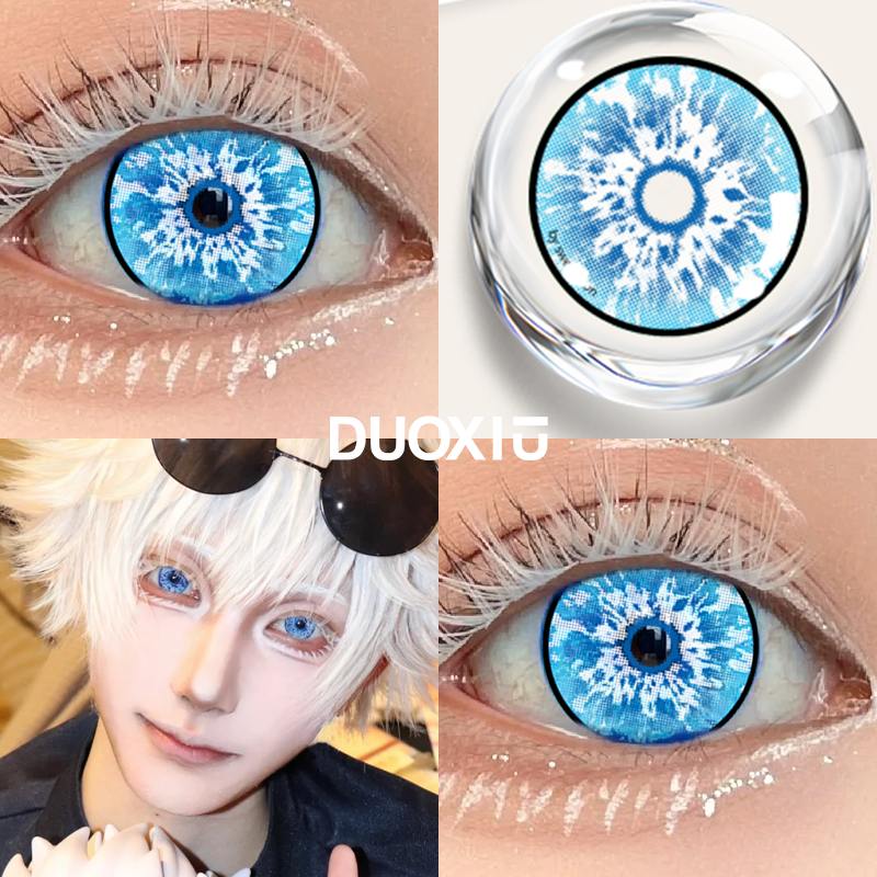 DUOXIU 2pcs Cosplay Contactlens with Grade Satoru Gojo Blue Ice Eye ...